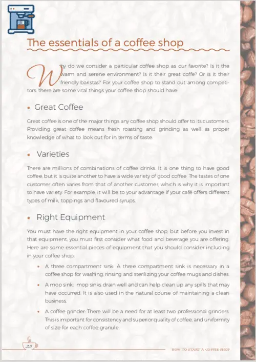 Sample Page - Start My Coffee Shop